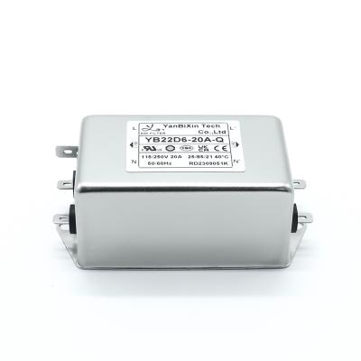 China YB22D6 20amp 220V Single Phase Filter Fast On Terminal EMI Filter For Laser Equipment for sale
