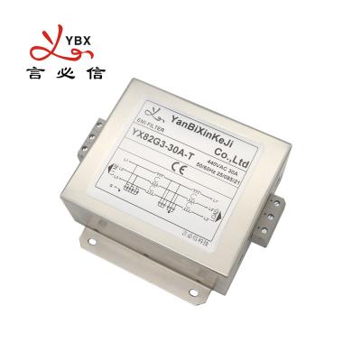 China ENEC Three Phase EMI Filter 10A~50A Terminal Block RFI Filter For Semiconductor Equipment for sale