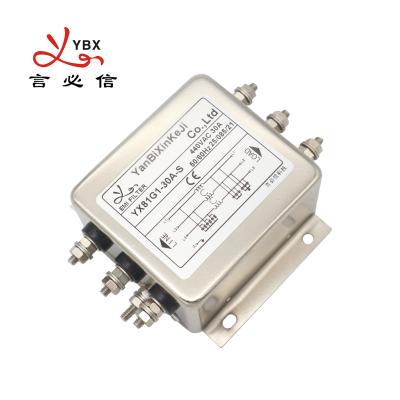 Китай YX81G1 Трехфазный фильтр 115V 250V 30A M4 Винтовой терминал EMI RFI фильтр для моторных приводов продается