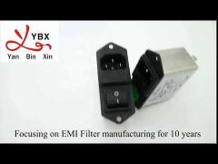 filtro bonde do poder do IEM 250VAC, linha filtro da C.A. do soquete do IEC 320 de ruído para a televisão