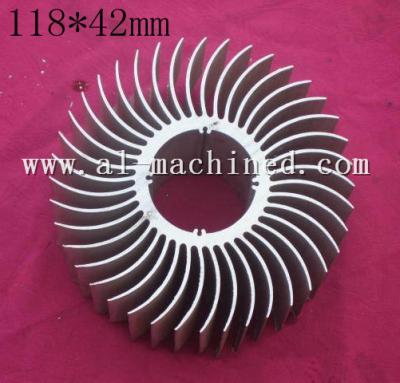 China Item229,118mm Machined LED light Cooler, AL6063 Extruded Profiles LED Light Radiator,round heatsink for led light for sale