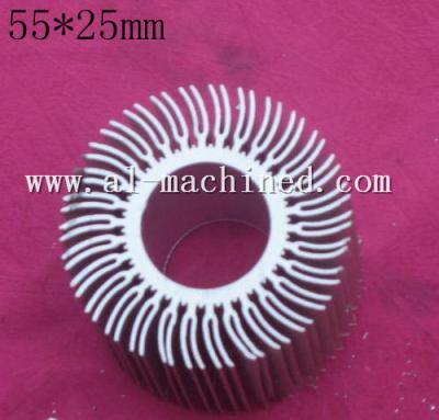 China Item227,55mm Machined LED light Cooler, AL6063 Extruded Profiles LED Light Radiator,round heatsink for led light for sale