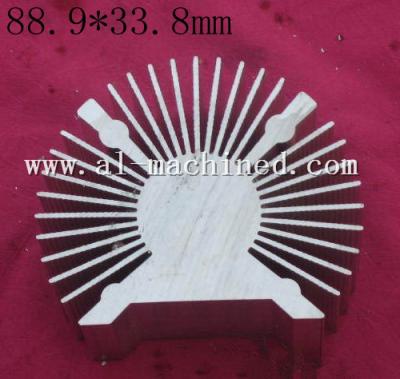 China Item222,88.9mm Machined LED light Cooler, AL6063 Extruded Profiles LED Light Radiator,round heatsink for led light for sale