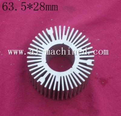 China Item204,63mmMachined LED light Cooler, AL6063 Extruded Profiles LED Light Radiator,round heatsink for led light for sale