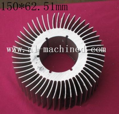 China Item226,150mm Machined LED light Cooler, AL6063 Extruded Profiles LED Light Radiator,round heatsink for led light for sale