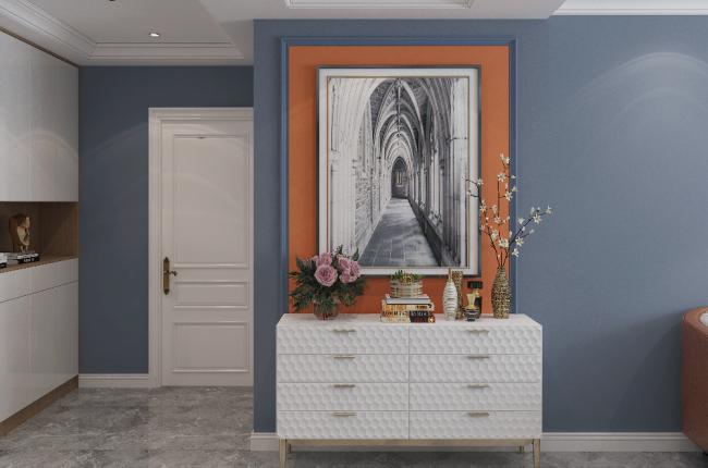 Water-based paint application example on interior walls