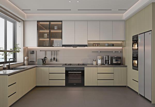Quality Space Saving Corner Custom Kitchen Cabinet Designs Table Thickness 20mm for sale
