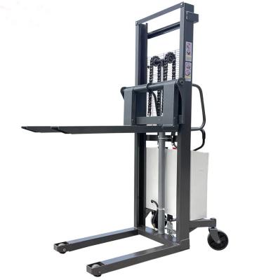 China Montacargas Electrico 1500 kg 1 Ton Mini Small Forklift Pallet Lifter Semi Eelectric Stacker for sale
