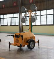 China 4 Sections Elevating 2 x 1000W LED Light Tower Trailer Continuous Work 13hr for sale