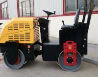 China 1 Ton Double Drum Vibratory Road Roller Compactor 9HP Hydraulic Drive Electric Watering for sale