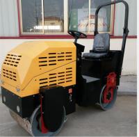 China 1 Ton Double Drum Vibratory Road Roller Compactor 9HP Hydraulic Drive Electric Watering for sale