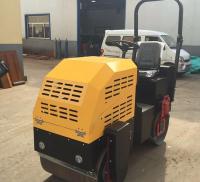 China 1 Ton Double Drum Vibratory Road Roller Compactor 9HP Hydraulic Drive Electric Watering for sale