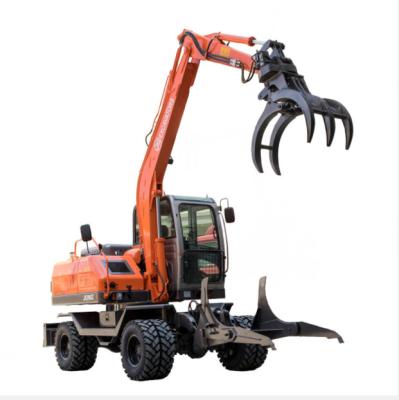 Cina 6,5 Ton Wood Loader Wheel Excavator con il ceppo attacca in vendita