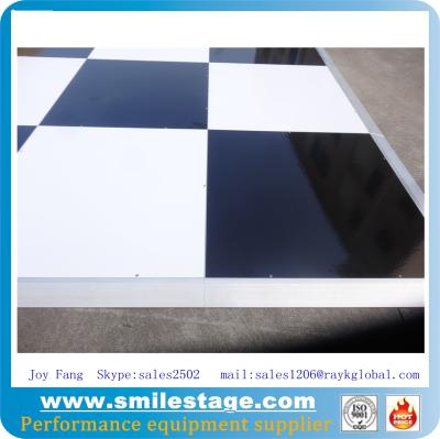 China High Glossy Black and White Dance Floors Wooden Dance Floors for Events for sale