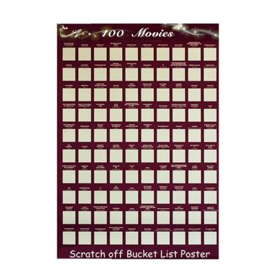 China Scratch-off Poster 100 Movies Bucket List Wholesale for sale