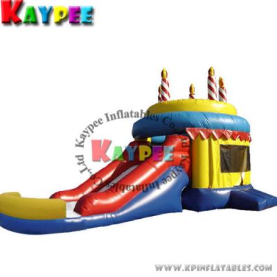 China KCB018 Birthday Cake Combo13'W x 25'L x 14'H ,inflatable bouncer with slide, for sale