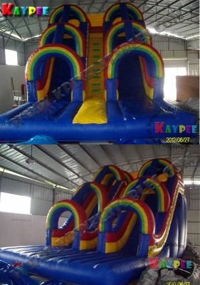 China Inflatable rainbow water slide, inflatable water part slide,Inflatable slide Game for sale