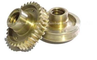 China Personalized Small Metal Copper Brass Worm Gear Wheel With Machining for sale