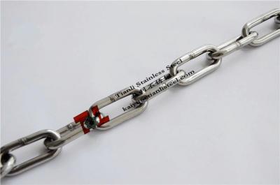 China SUS 304 316 Stainless Steel DIN763 Welded Long Link Chain with diameter 2mm for sale