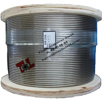 China 316 1x19 8mm Stainless Steel Wire Rope for sale