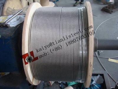 China AISI 304 1x19 8mm Stainless Steel Wire Rope Net Weight 320kg per 1000m for sale