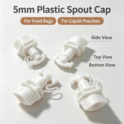 China Reusable Twist Top Pouch Spout Nozzle, Food Grade Leak Proof Flexible Packaging Spout With Anti-Lost Tether Tab For Liquid Squeeze Pouches for sale