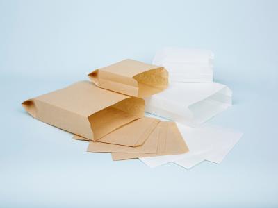 China Recyclable Pinch Bottom Kraft Paper Food Bag Greaseproof Paper Takeaway Bag Packaging for sale