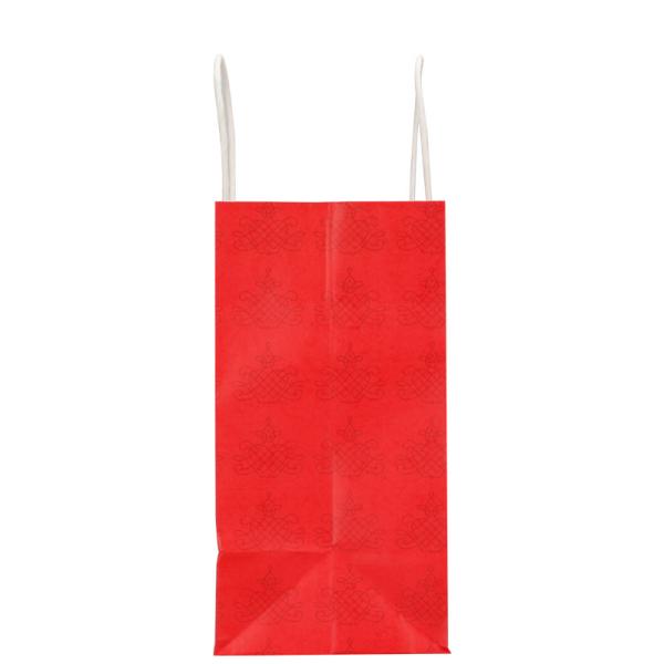 Quality Kraft Paper J Cut Paper Bag Red Twist Handle Paper Carrier Bags For Clothing for sale