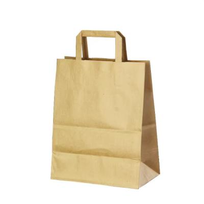 China Custom Logo Printing Flat Bottom Paper Bag Recyclable Brown Kraft Bag for sale