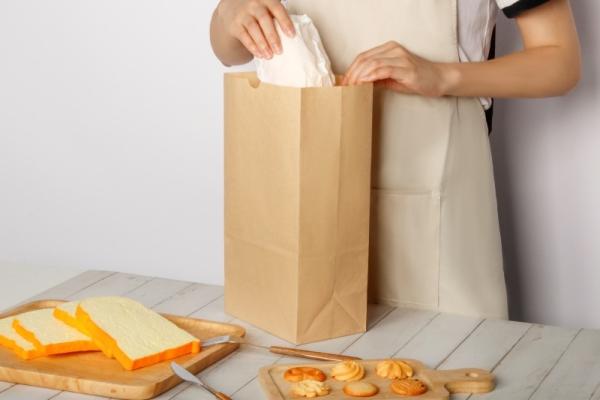 Quality Custom Brown SOS Paper Bags Recyclable Without Handle Fast Food Paper Bags for sale