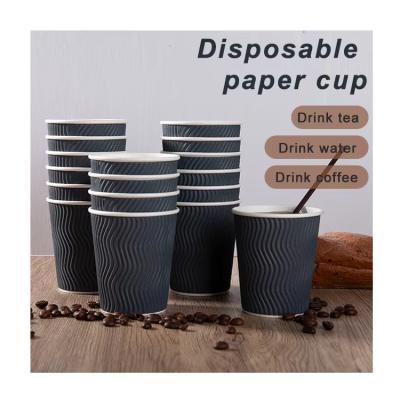 China Disposable Paper Cups Customized Hot Coffee Paper Cup With Sleeves And Lid for sale
