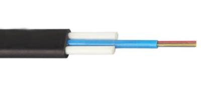 China Flat Indoor Aerial Fiber Drop Cable 9/125 SMF G657A1 6 Fiber LSZH Black Versatile for sale