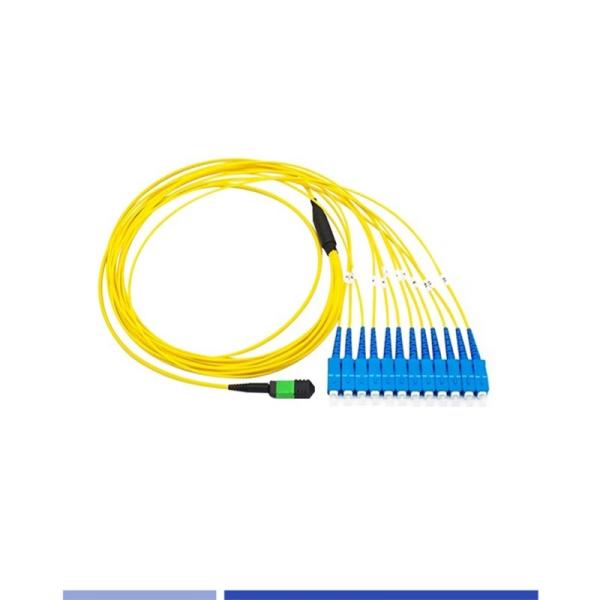 Quality 12 Core Singlemode OS2 MTP® Fibre Patch Cable Female To SC Simplex 3m LSZH for sale
