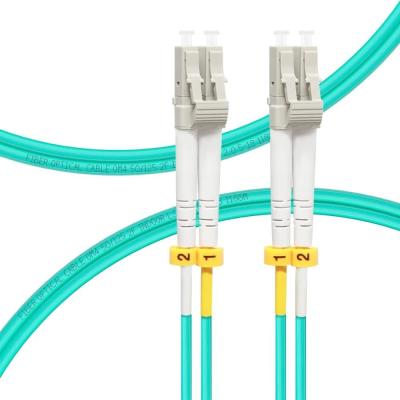 China OM3 Multimode LC UPC Duplex Fiber Patch Cord LSZH 3m 2.0mm for sale