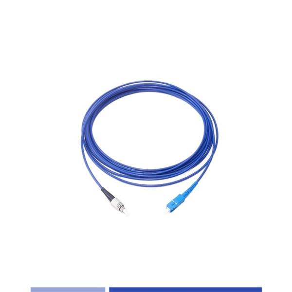 Quality Singlemode Armored Fiber Optic Patch Cord Simplex 3m LSZH SC To FC Patch Cord for sale
