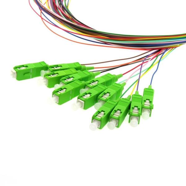 Quality 12 Strand Fiber Optic Cable Pigtail SC APC Singlemode 9/125 LSZH 3m for sale