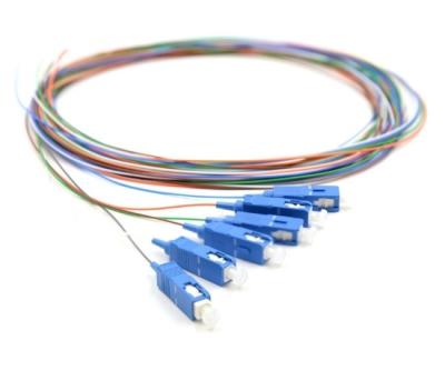 China OS2 Single Mode Fiber Pigtails 6 Fibers SC UPC LSZH 1m For FTTH Solutions for sale