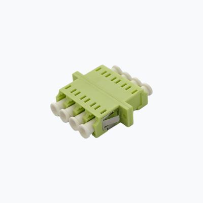 China Glasvezeladapter OM5 LC UPC Quad Optical Coupler met flenster Lime Green Te koop