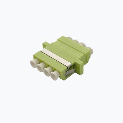 China Glasvezeladapter OM5 LC UPC Quad Optical Coupler met flenster Lime Green Te koop