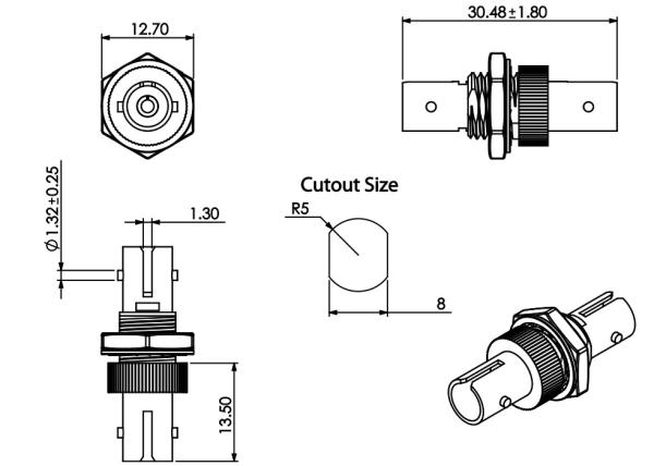 Quality Singlemode Fiber Optic Cable Connectors ST UPC Simplex Corrosion Proof for sale