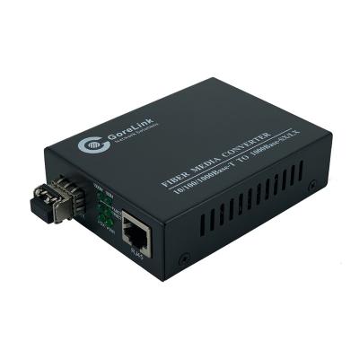 Cina Convertisore di fibre multimediali 10/100/1000Mbps Single-mode SMF 1310nm Dual SFP Slot 20KM in vendita