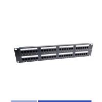 China Cat6 48 Port Unshielded Patch Panel 2U Rack Mount for 10 Gb/s Network Systems with 125V Rating for sale