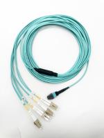 Quality 8 Core OM3 MTP® to LC Fiber Optic Trunk Cable Female Plenum Patch Cord 5m for for sale