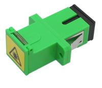 China SC APC Fiber Optic Adapter with Laser Shutter Singlemode Duplex  Green for sale