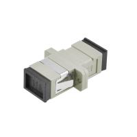 China Fiber Optic Adapter Multimode SC/UPC Simplex Optical Coupler with flange Beige for sale