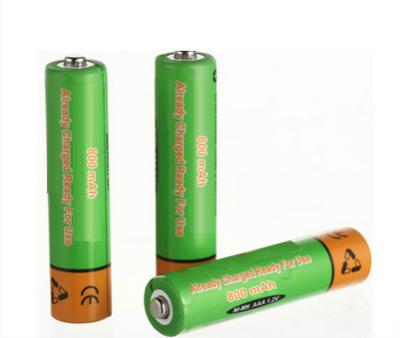 China NiMH Battery AAA800mAh 1.2V Pre-Charged for sale