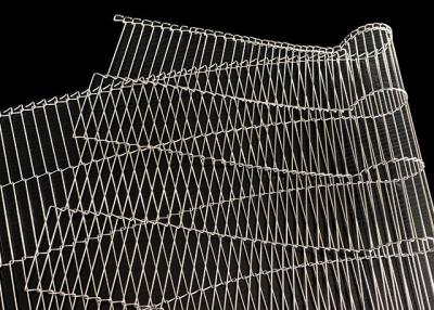 China Metal Transportation Flat Flex Wire Mesh Enrober Conveyor Belts Stainless Steel for sale