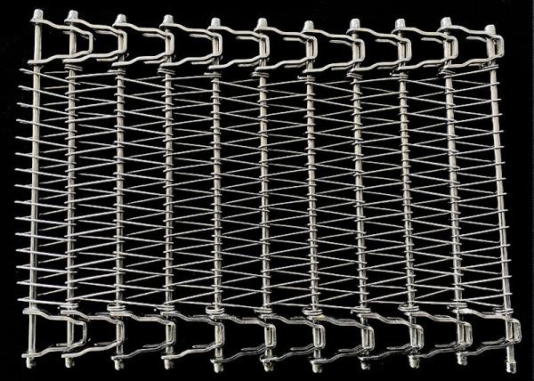 Seafood Freezing Oven Food Grade 316 Stainless Steel Spiral Mesh Belt