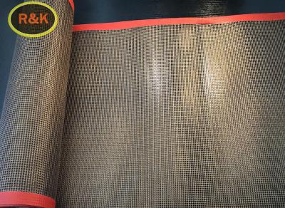 China Fabric Drying Oven 6*6mm PTFE Coated Fiberglass Mesh Conveyor Belts for sale