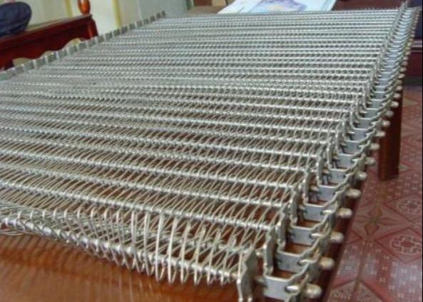 Seafood Freezing Oven Food Grade 316 Stainless Steel Spiral Mesh Belt